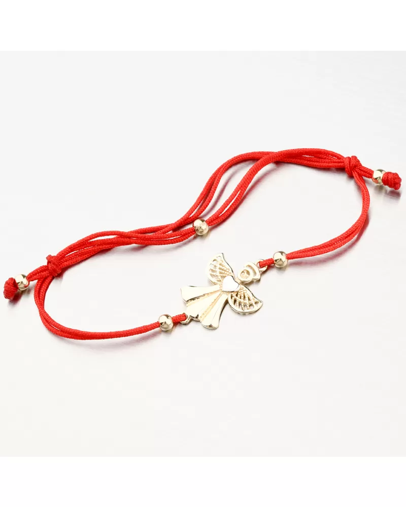 Náramek z červeného provázku s andělem 164P-142233-CV délka 17 cm : Goldex.cz